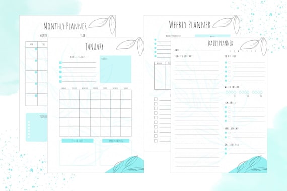 Printable and Fully Customizable Planner Pack Daily Weekly - Etsy
