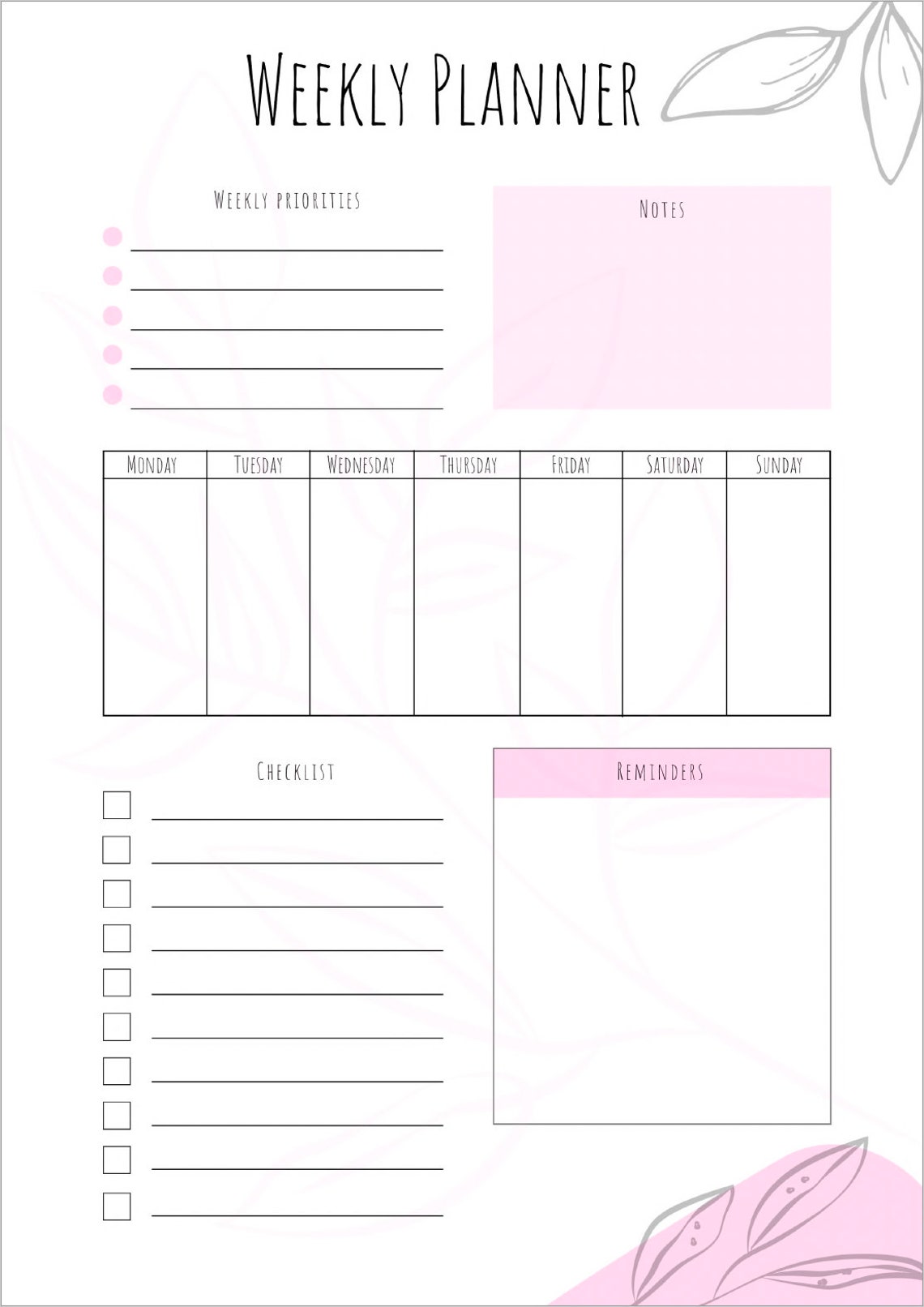 Printable and Fully Customizable Planner Pack - Daily, Weekly, Monthly ...