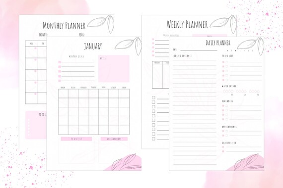 Printable and Fully Customizable Planner Pack Daily Weekly - Etsy