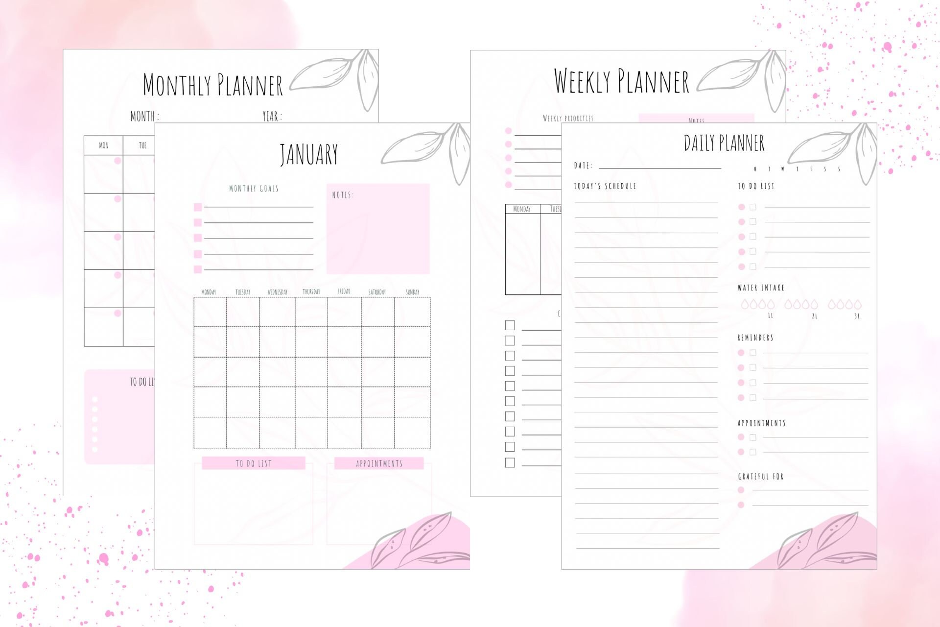 Printable and Fully Customizable Planner Pack - Daily, Weekly, Monthly ...