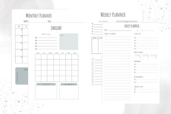 Printable and Fully Customizable Planner Pack Daily Weekly - Etsy