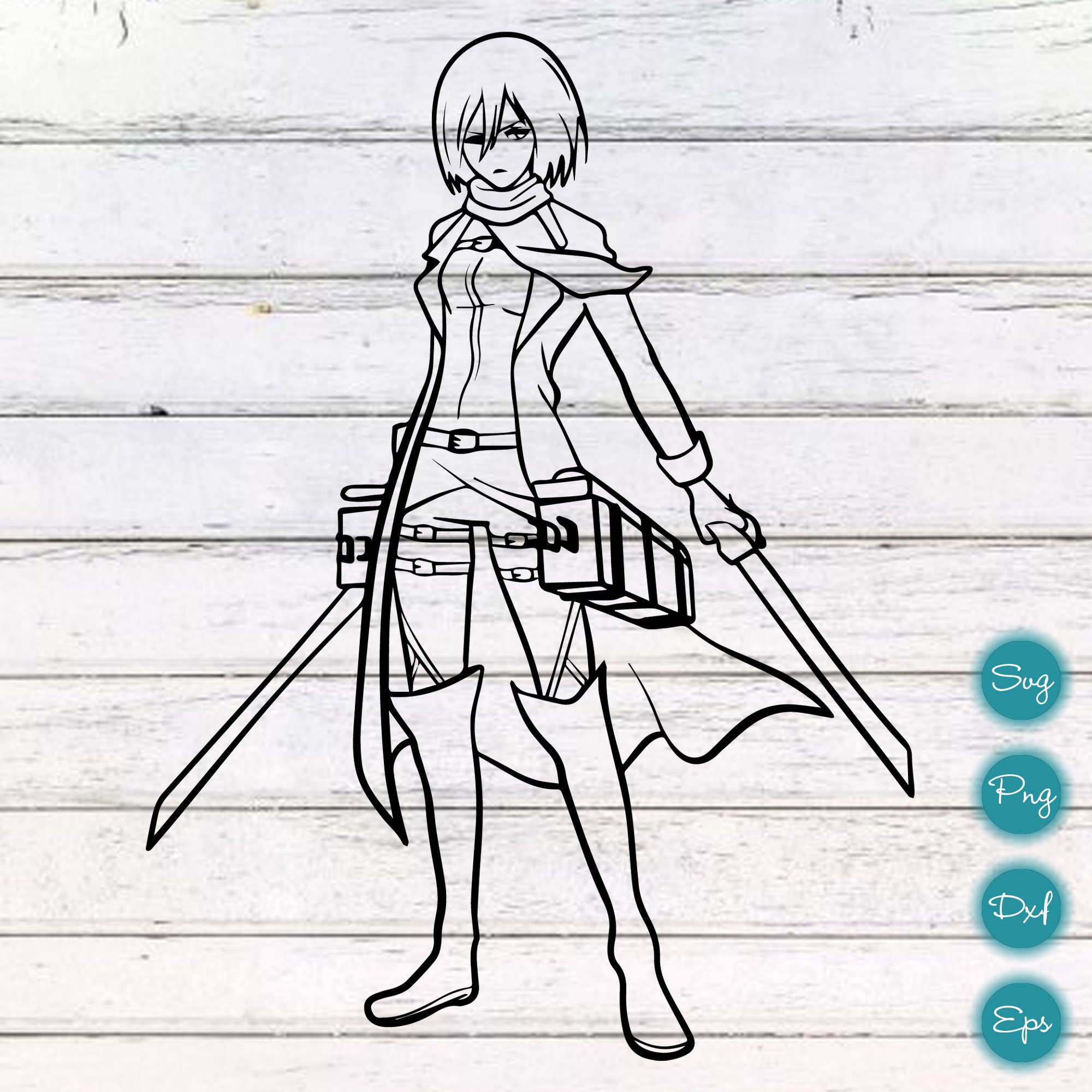 Anime Zeichen SVG Mikasa PNG Anime Dxf ein bestimmter | Etsy