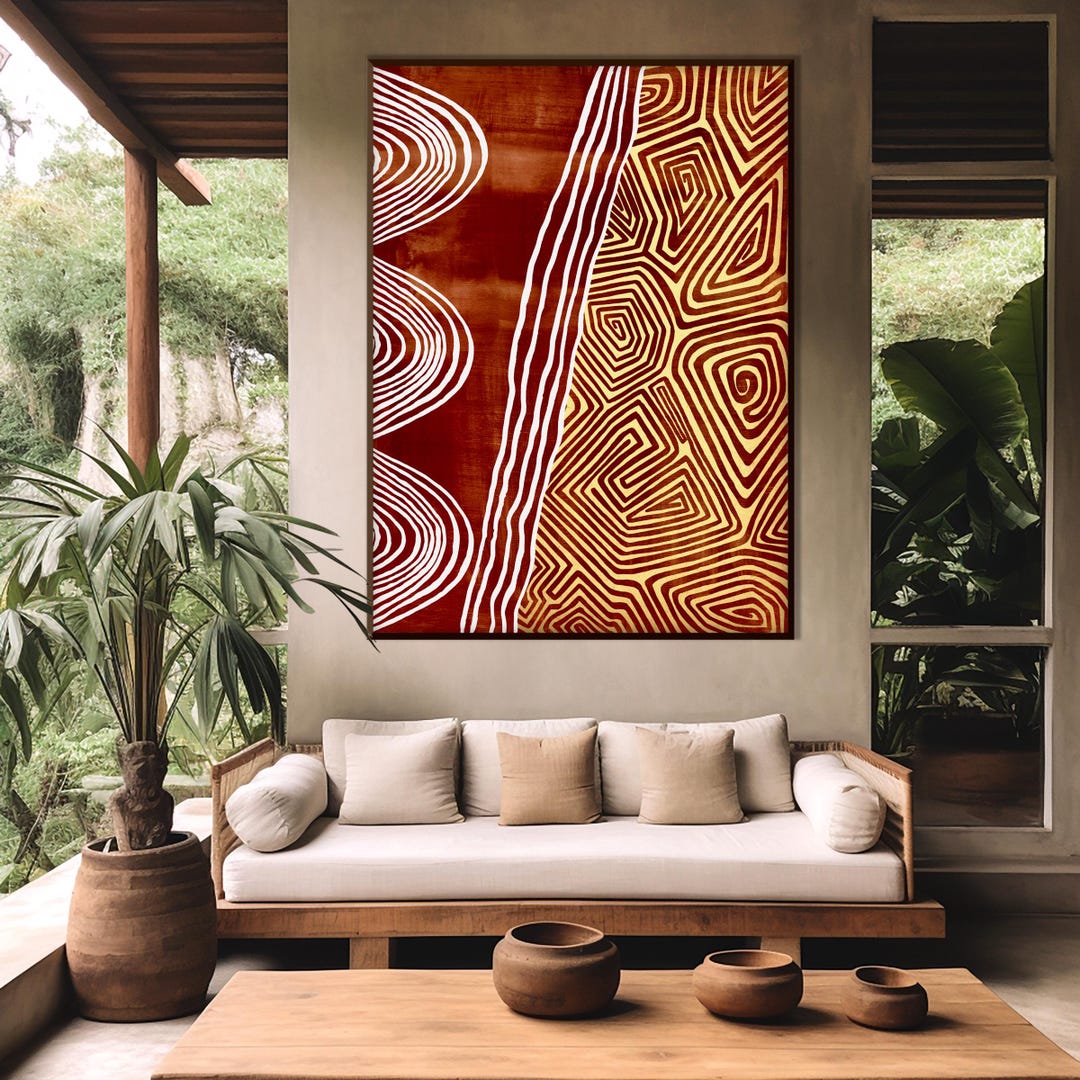 Australian Aboriginal Style Art Printable, Instant Download Indigenous ...