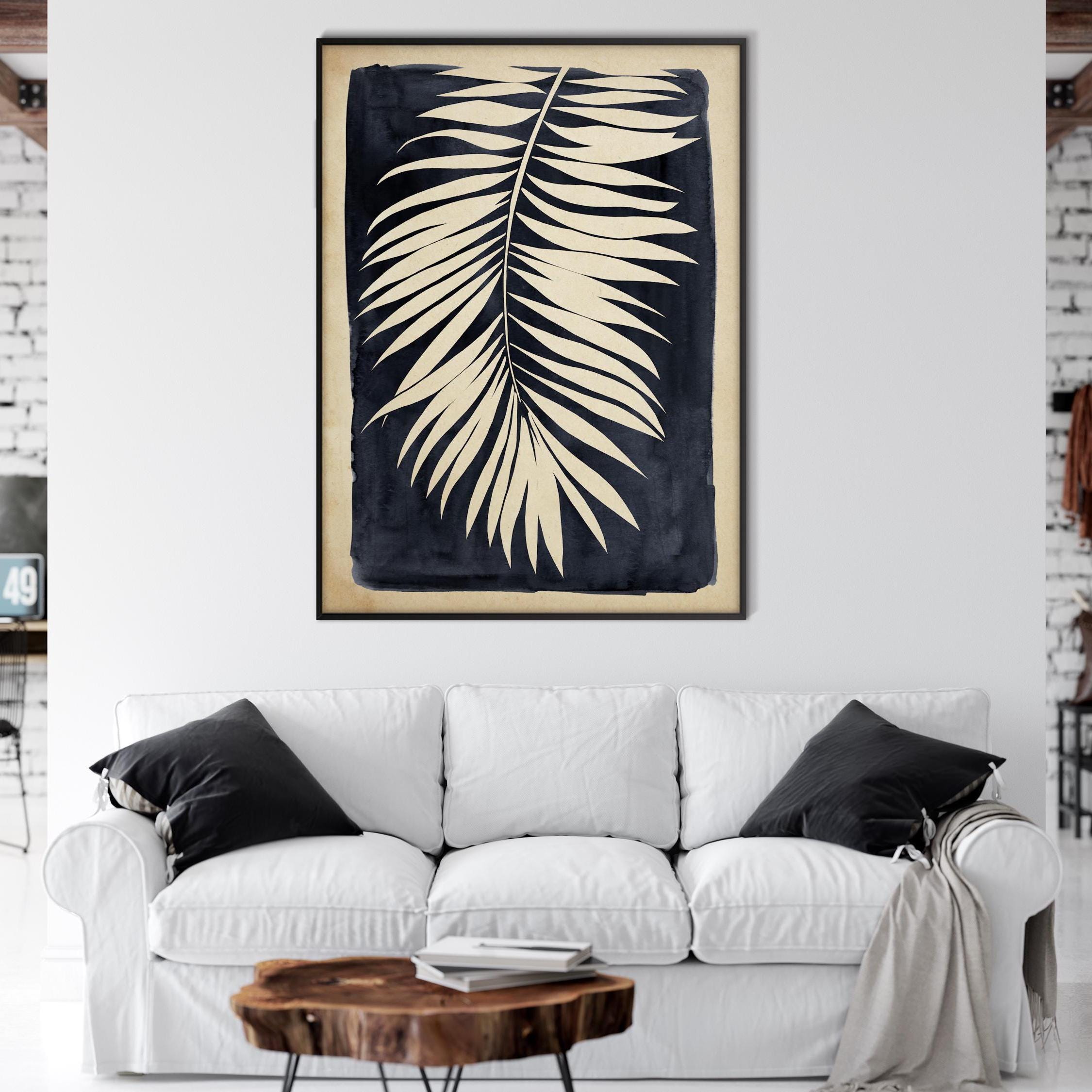Palm Leaf Watercolor Wall Art Printable, Tropical Jungle Watercolor ...