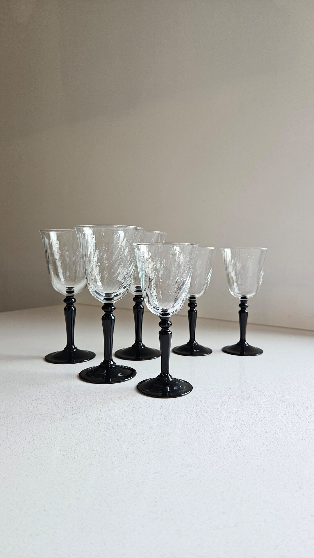 Set of 6 Onyx Stemware, Luminarc, Verrerie D'arques, Made in France ...