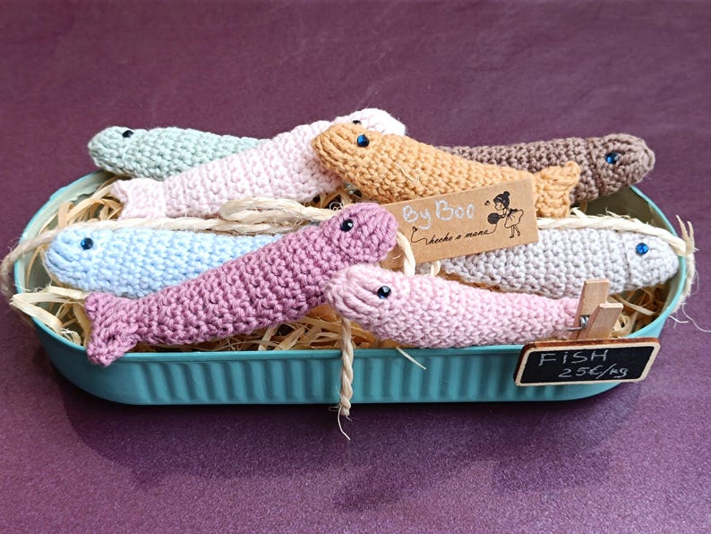 Crochet Fish, Crochet Sardines, Sardines in a Tin Can, Tin Can Fish ...