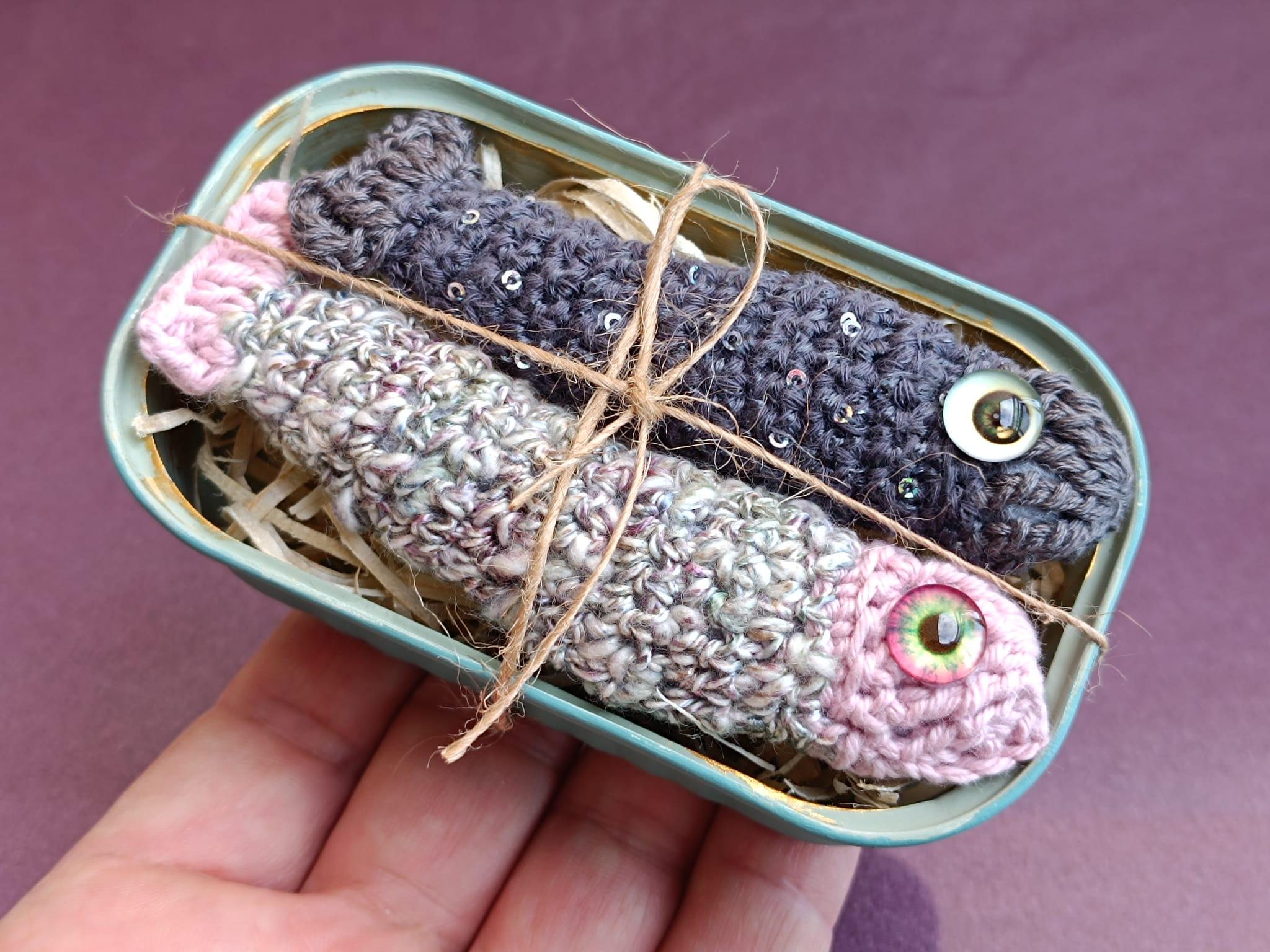 Charming Sardines, Handcrafted Sardines, Crochet Sardines, Knitted ...