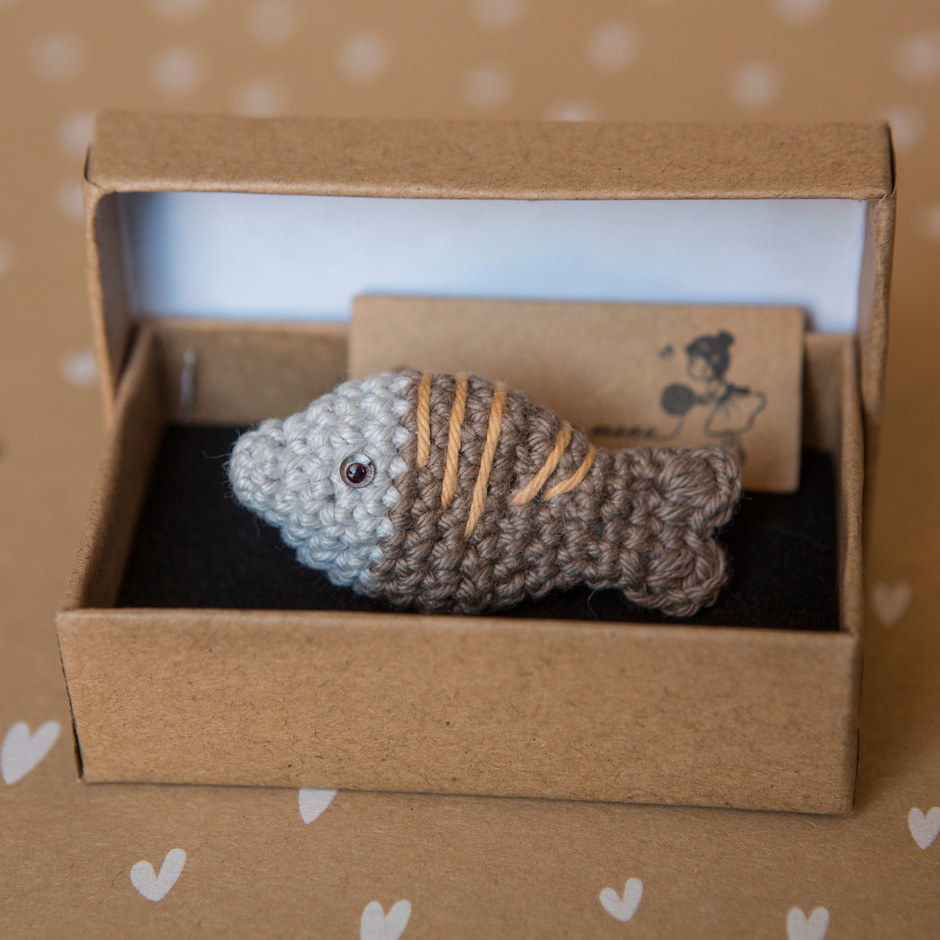 Crochet Brooch, Miniature Amigurumi Fish, Little Crochet Brooch, Cotton ...