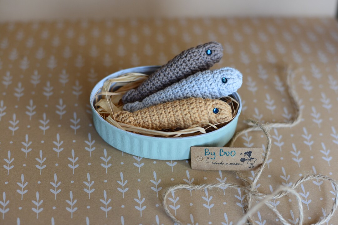 Crochet Fish, Crochet Sardines, Sardines in a Tin Can, Tin Can Fish ...