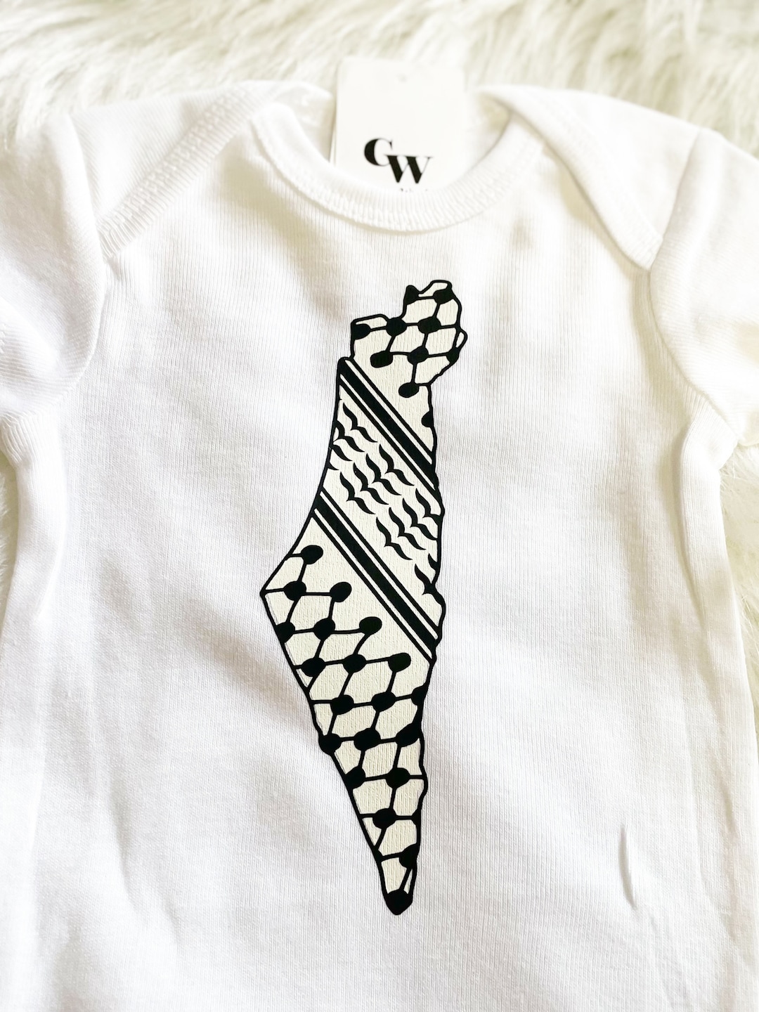 Palestinian Map With Kufiyah Pattern Baby Onesies - Etsy Australia