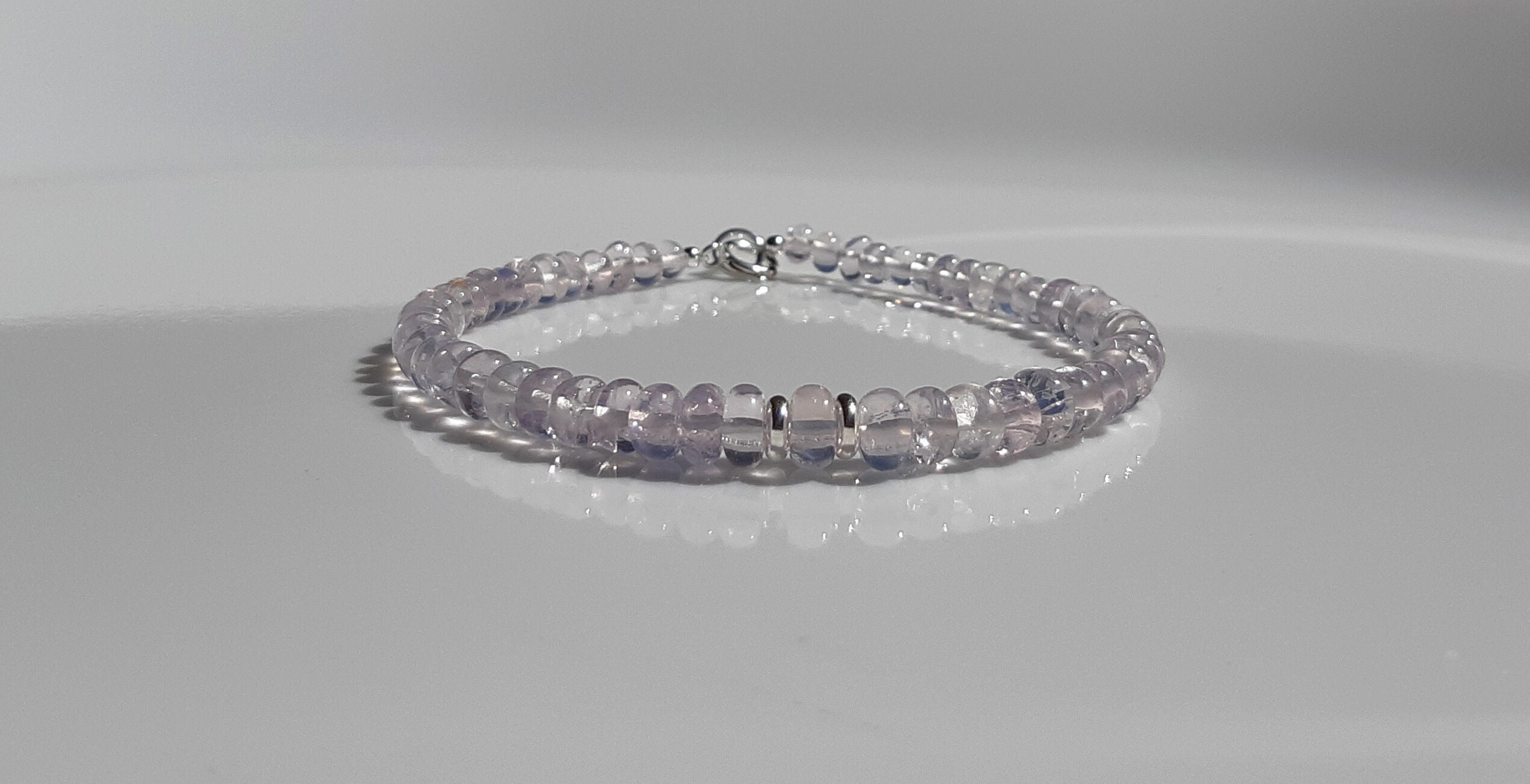 UNIQUE Natural Scorolite Lavender Quartz bracelet / - Etsy.de