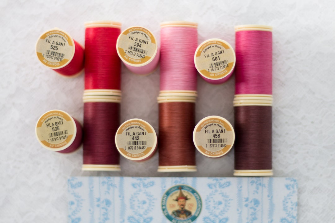 SAJOU Thread-pink Red Garnet Colours-luneville Hook Thread-gloving ...