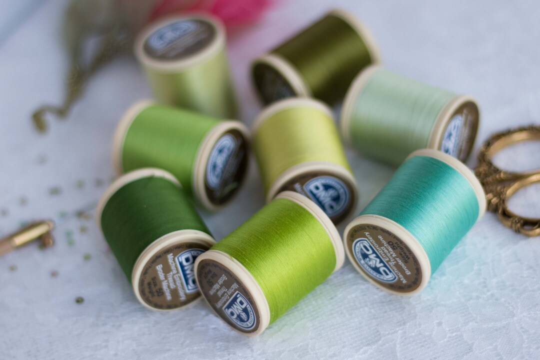 DMC Cotton Thread-size 50 Weight-various Shades of Green-500m per Reel ...