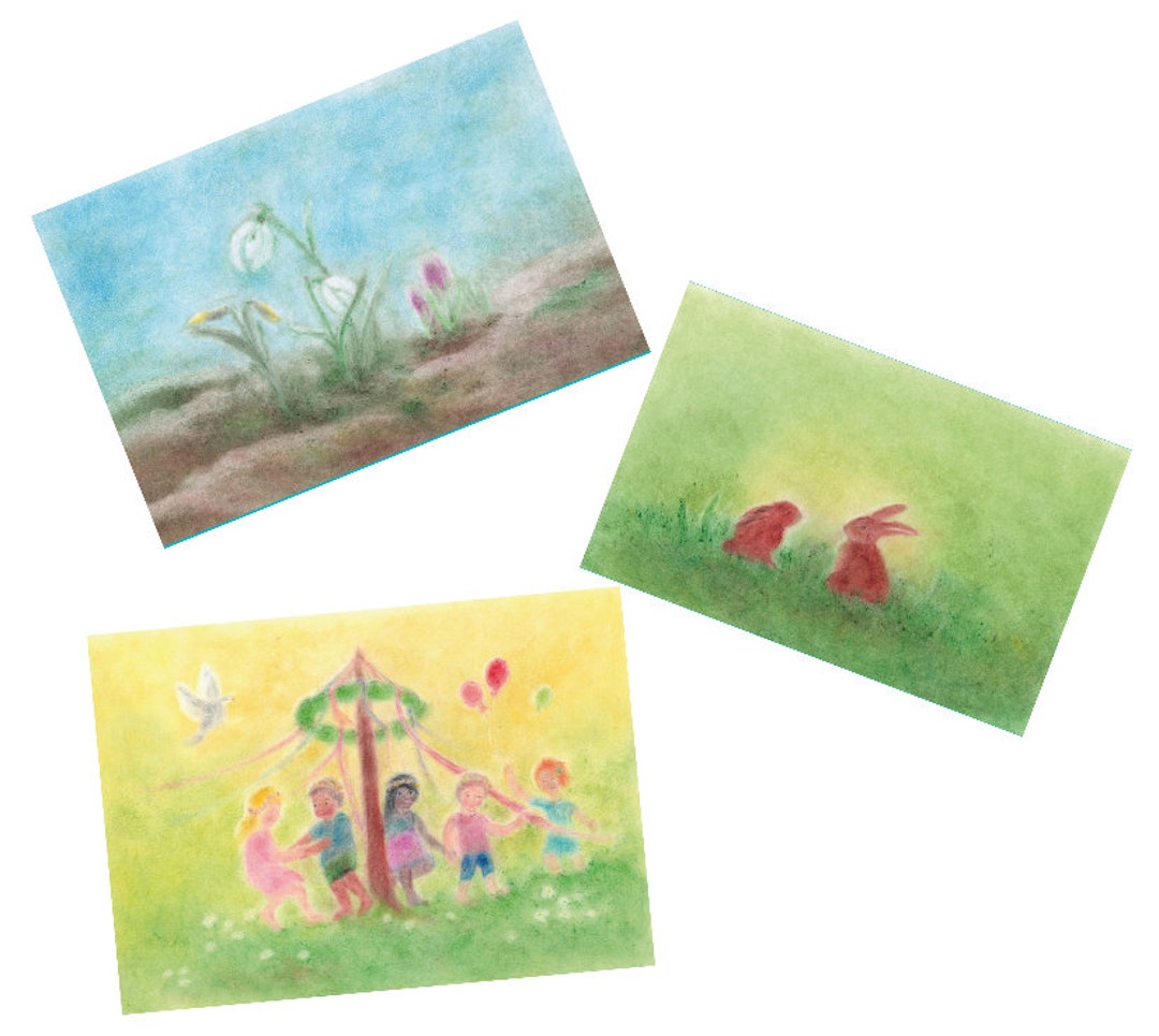 Postcard Set Spring Easter With a Poem - Waldorf Inspired, Seccorell ...