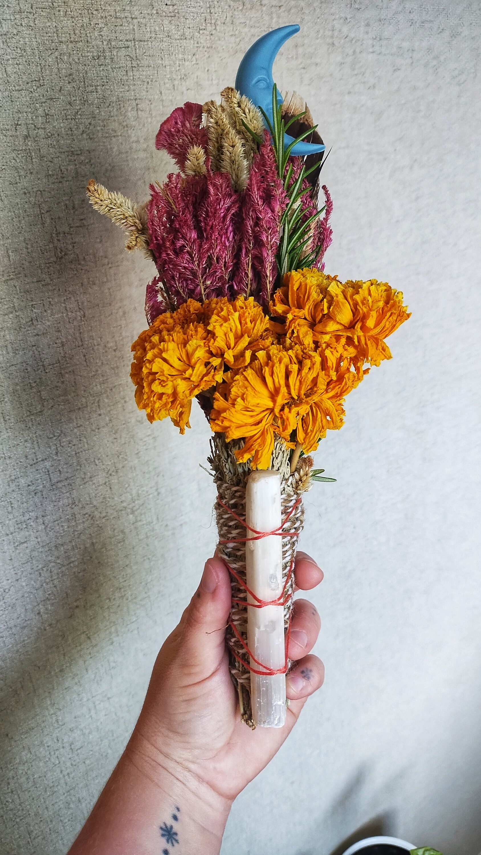 Total Solar Eclipse Burn Wand/wedding Bouquetbotanical Wand With ...