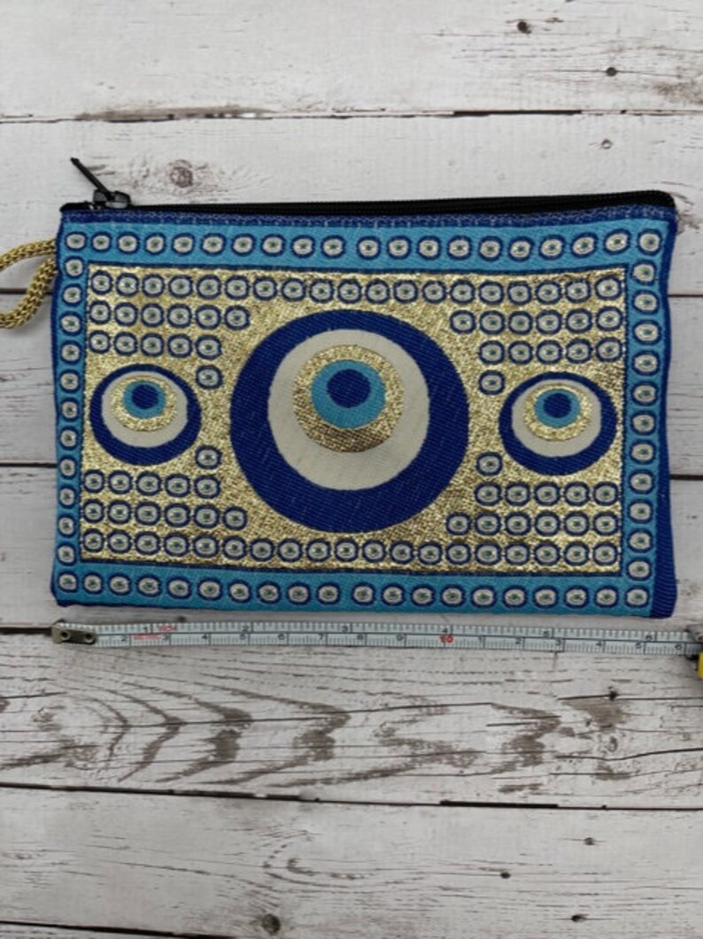 Turkish Evil Eye Coin Purse Evil Eye Accessories Blue - Etsy