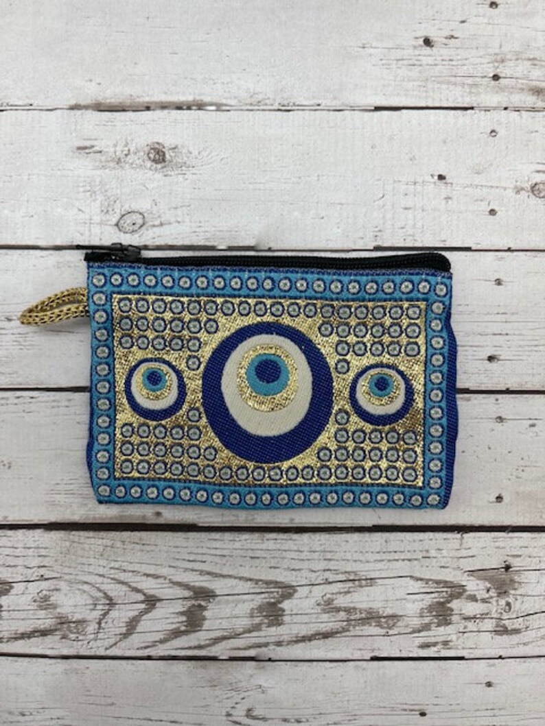 Turkish Evil Eye Coin Purse Evil Eye Accessories Blue - Etsy