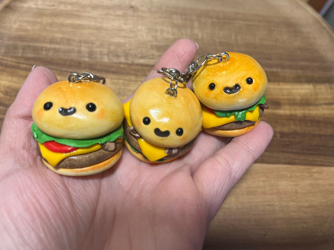 Bacon Burger Keychain/fake Food Sculpture/cute Food/kawaii Cheeseburger ...