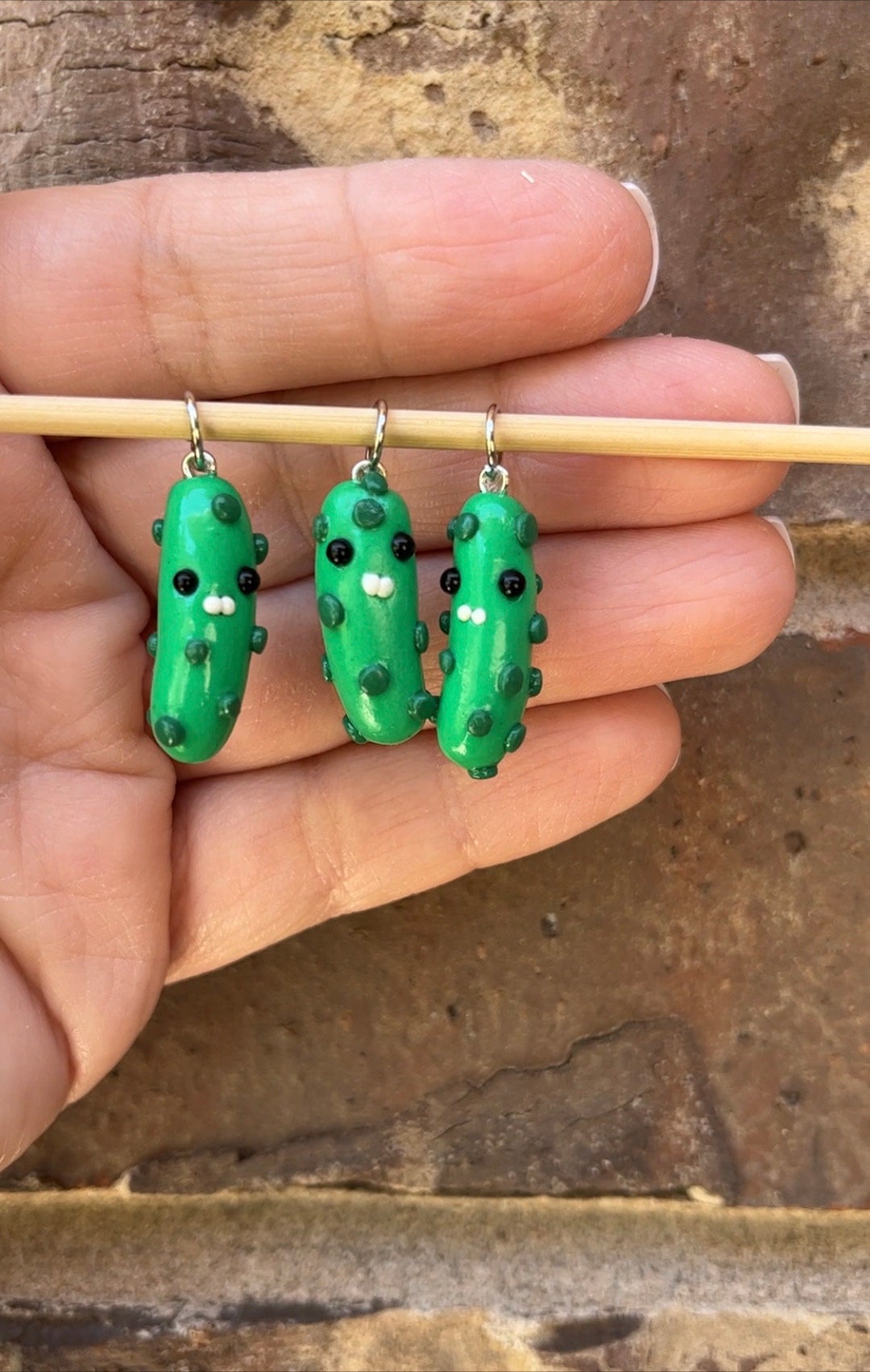 Mini Pickle Charms/happy Pickle Charms/planner Charms/bookmark/stitch ...