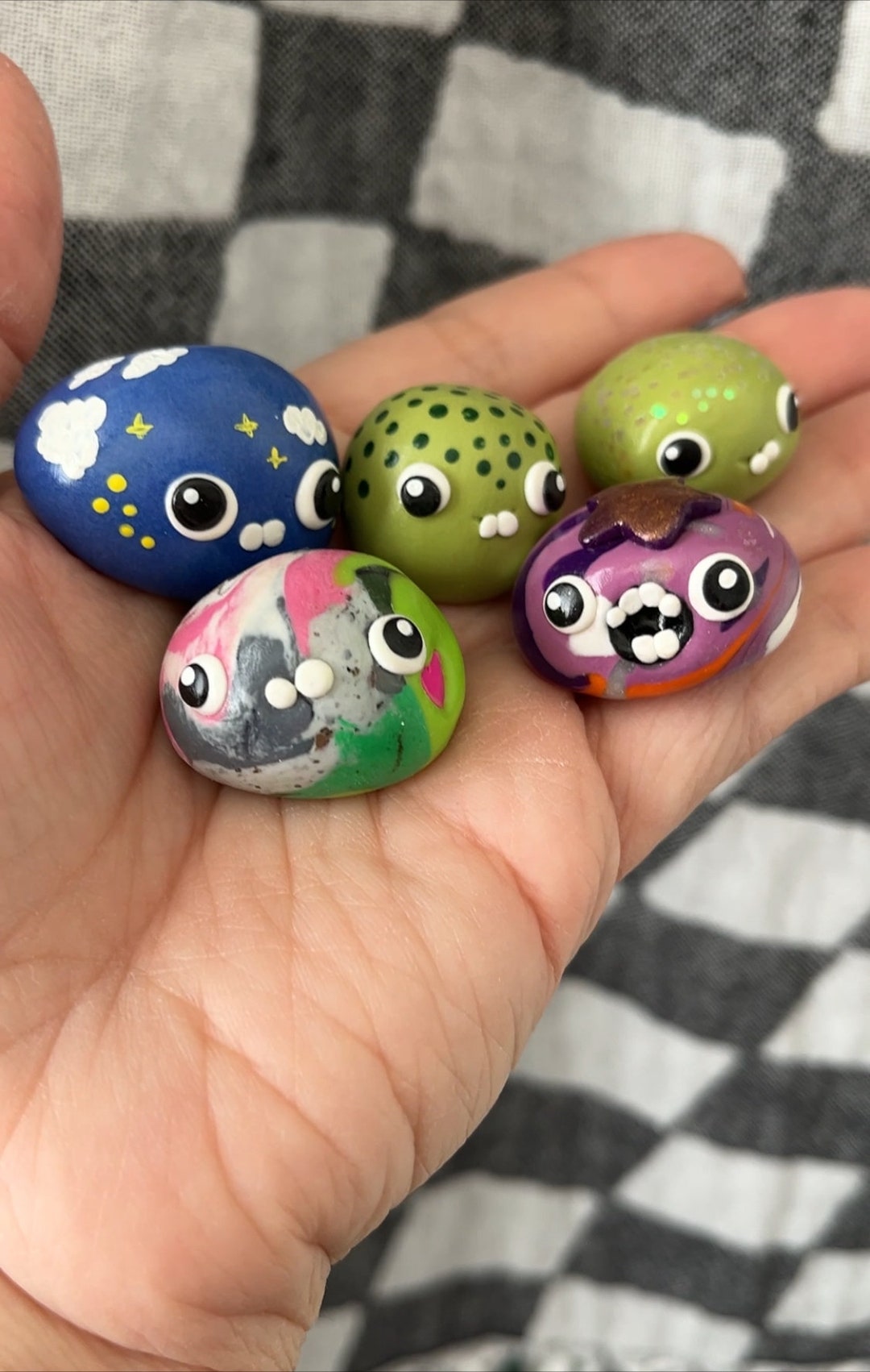 Pet Rocks, Quirky Friends, Desk Buddies, Rainbow Rocks - Etsy