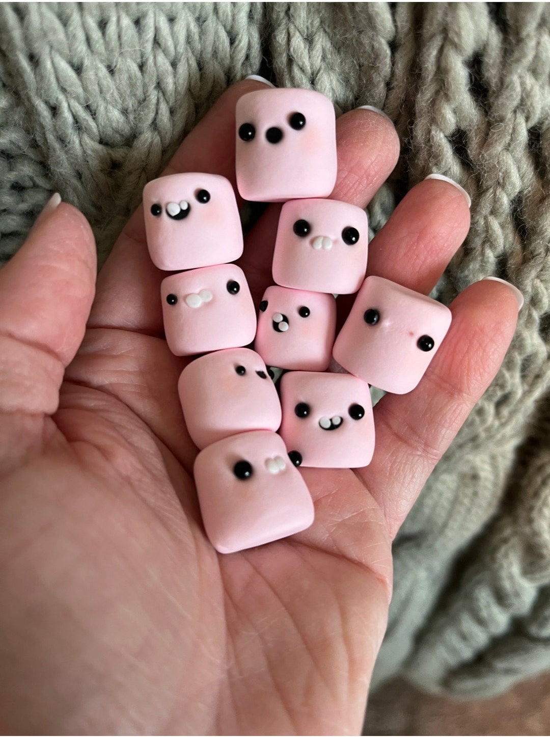 ONE Fake Marshmallow/ Merry Mallows/happy Marshmallows/ Clay Figurines ...