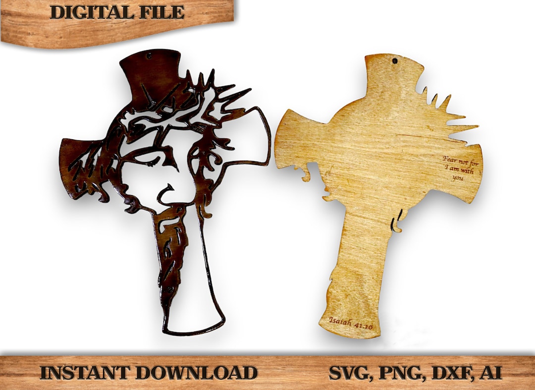 DIY 2 Layer Wooden Jesus Cross SVG, PNG, Dxf, Ai File Design Instant ...