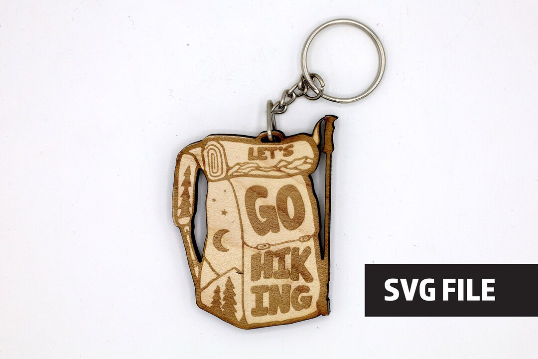 Hiking Keychain SVG File Instant Download - Etsy