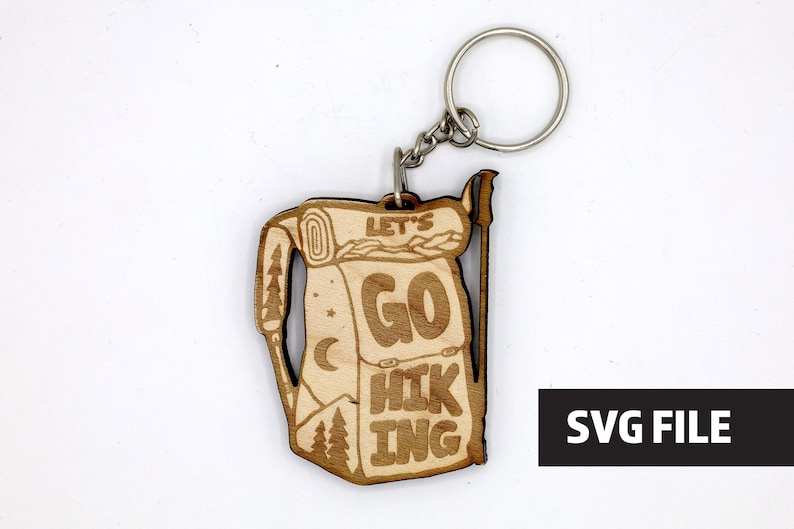 Hiking Keychain SVG File Instant Download - Etsy