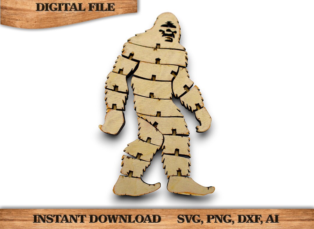 Flexible Articulating Bigfoot Toy File | Laser Cut DIY Kit | Movable ...