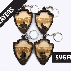 DIY 2 Layer Arrowhead Animal Keychain Bundle Craft SVG, Png, Dxf File ...
