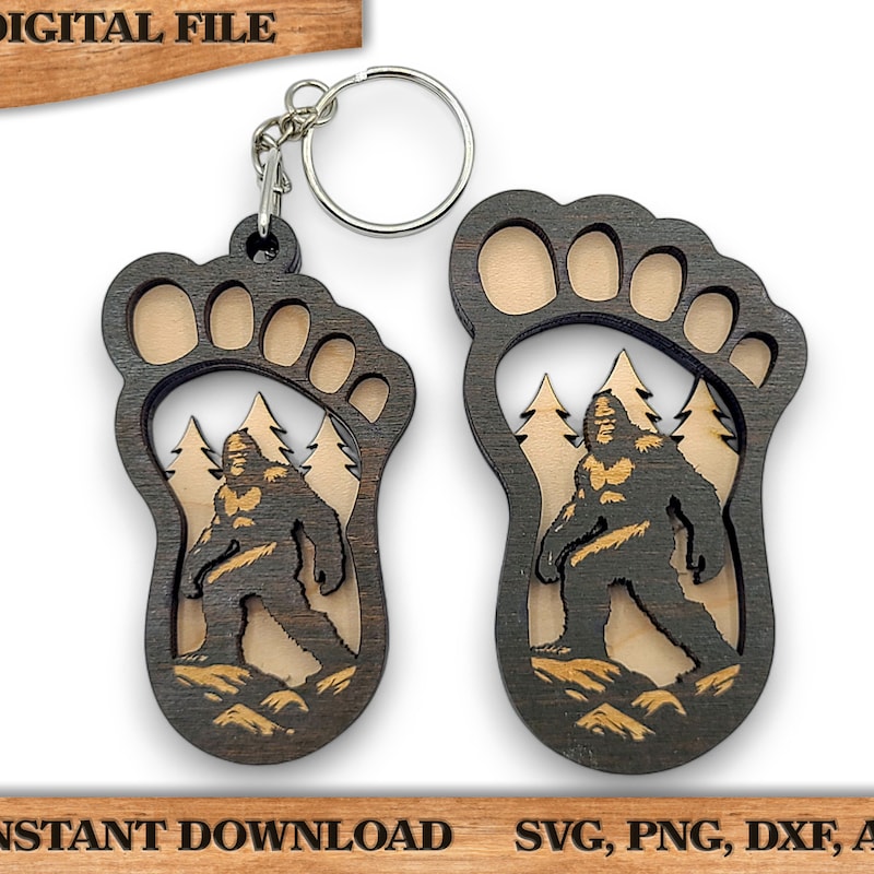Sasquatch Keychain File - Etsy