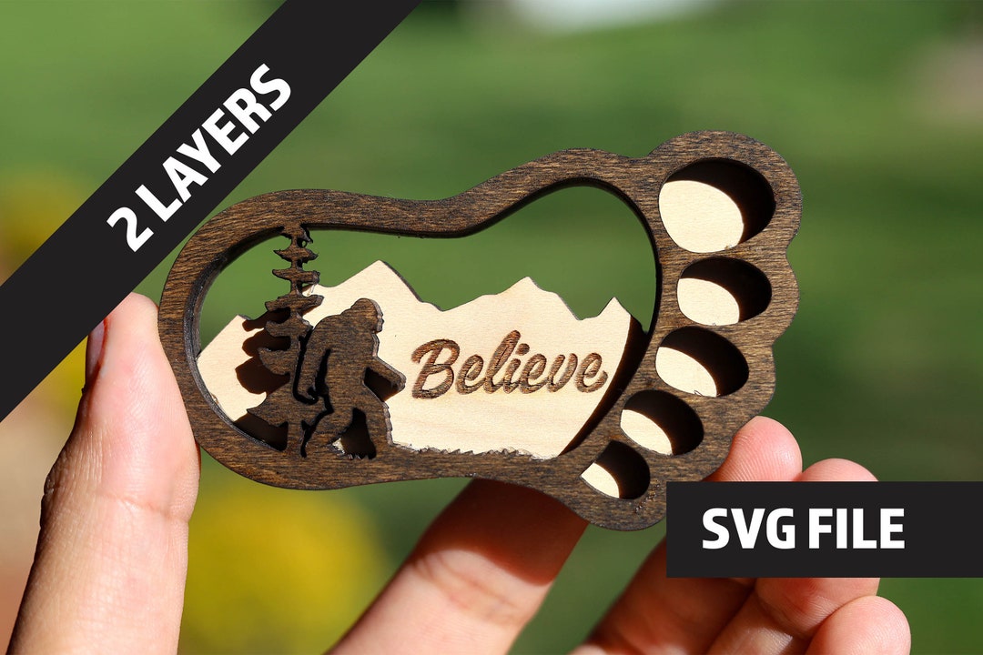 2 Layer Bigfoot Magnet DIY Craft SVG, DXF File Instant Download - Etsy