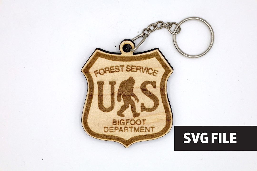 DIY Rustic Bigfoot Badge Keychain Craft SVG File Instant Download - Etsy