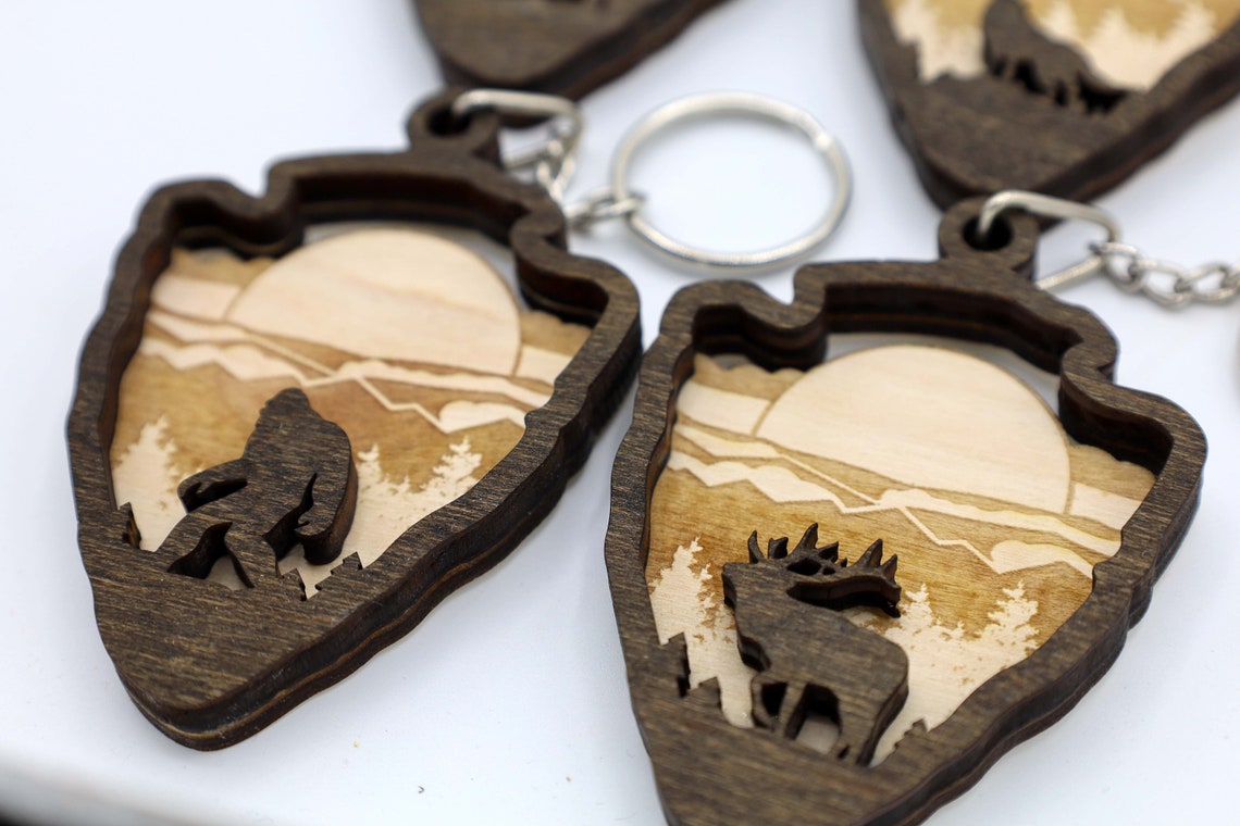 DIY 2 Layer Arrowhead Animal Keychain Bundle Craft SVG, Png, Dxf File ...