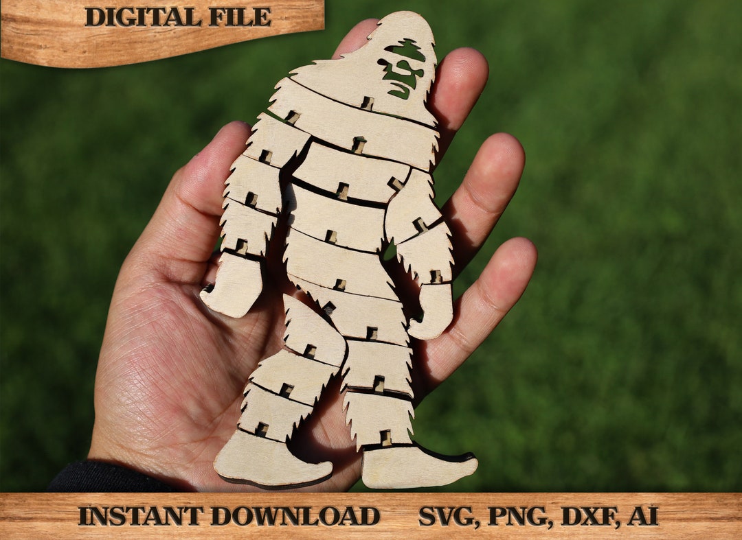 Flexible Articulating Bigfoot Toy File | Laser Cut DIY Kit | Movable ...