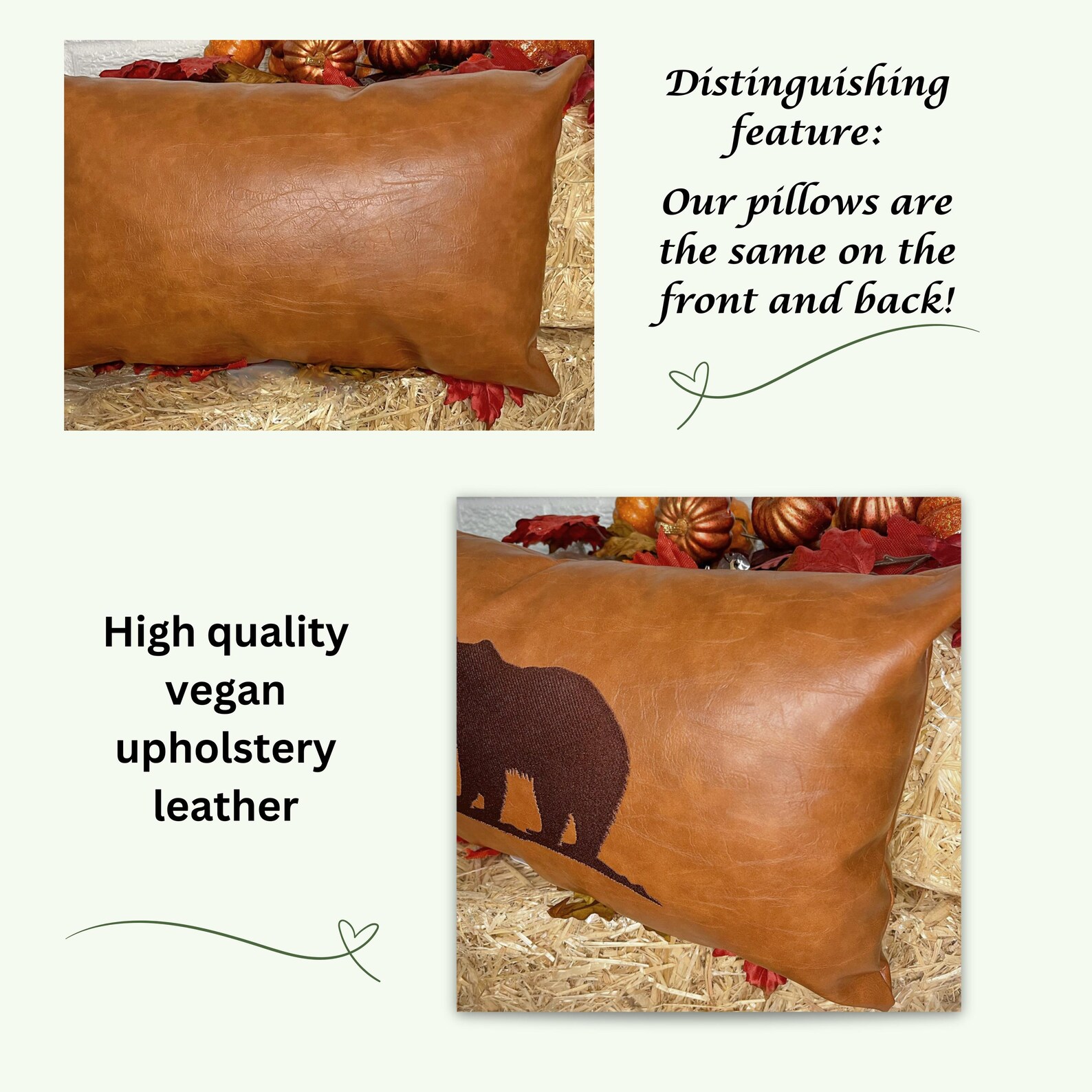 NEW COLOR, Leather Deer Pillow, Lodge Pillow, Rental Cabin Décor, Small ...