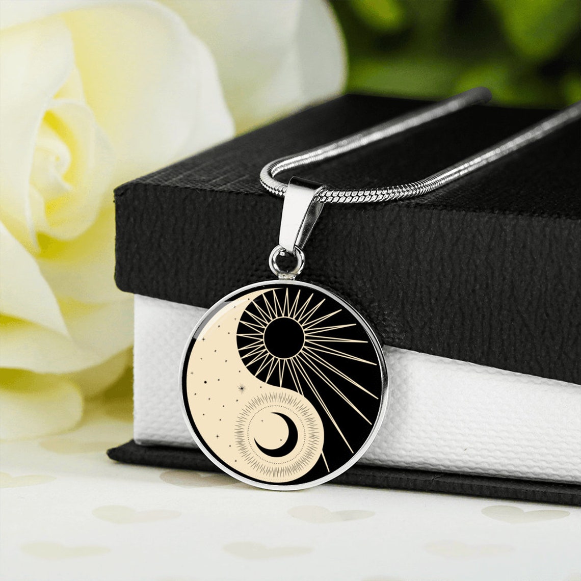 Yin Yang Necklace Ying Yang Personalized Pendant Custom Yin - Etsy