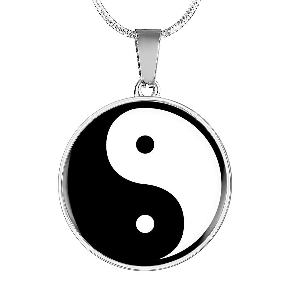 Personalized Yin Yang Necklace Ying Yan Pendant Black and - Etsy