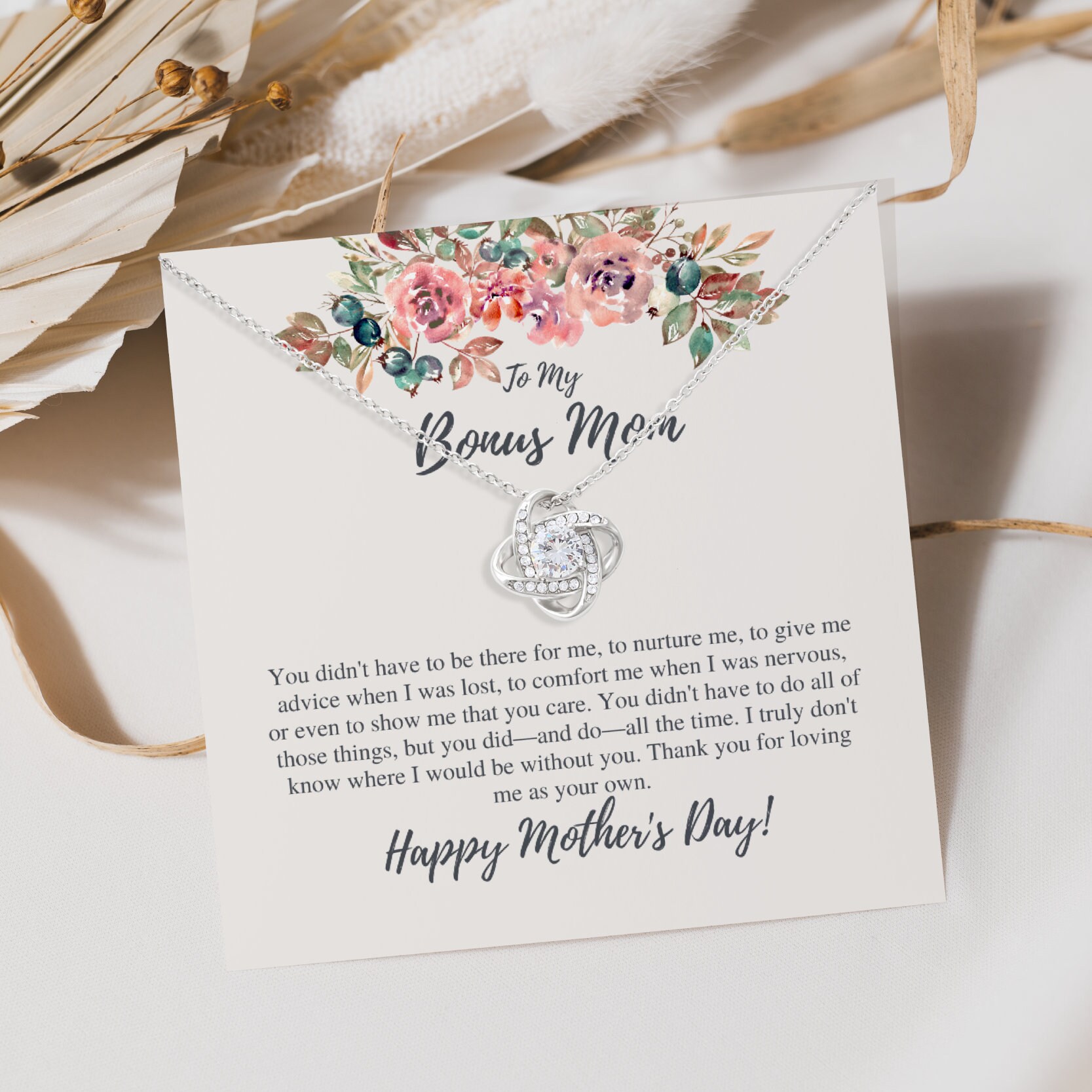 Bonus Mom Mother's Day Gift Necklace Bonus Mom Gift for | Etsy