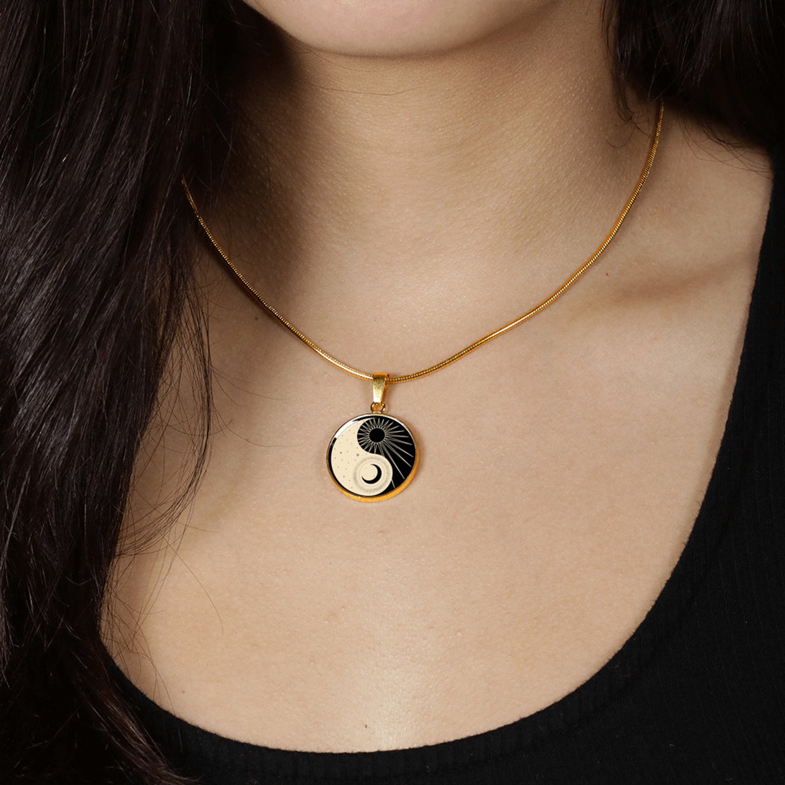 Yin Yang Necklace Ying Yang Personalized Pendant Custom Yin - Etsy