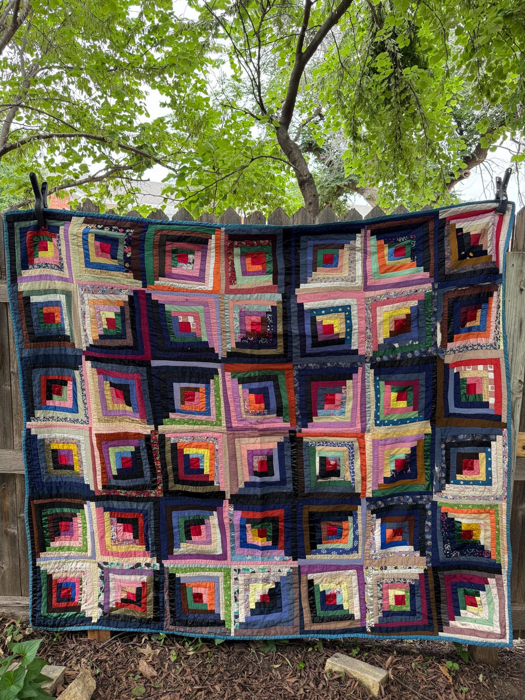 Amish Log Cabin Quilt- Antique - Etsy