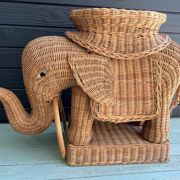 Wicker Elephant - Etsy
