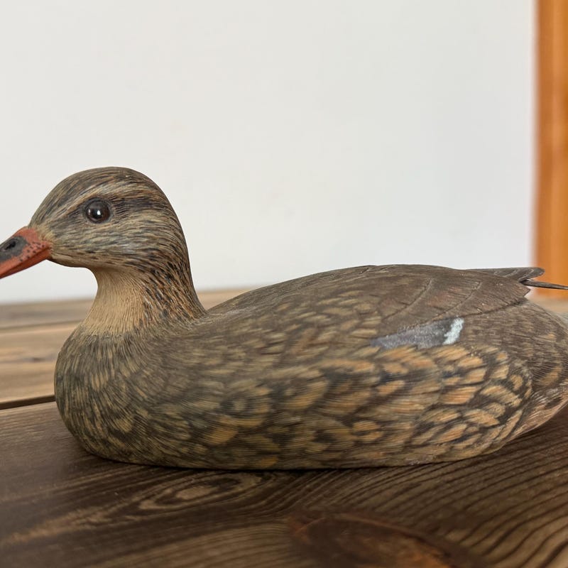Wood Duck Carved Hen Sculpture - Etsy