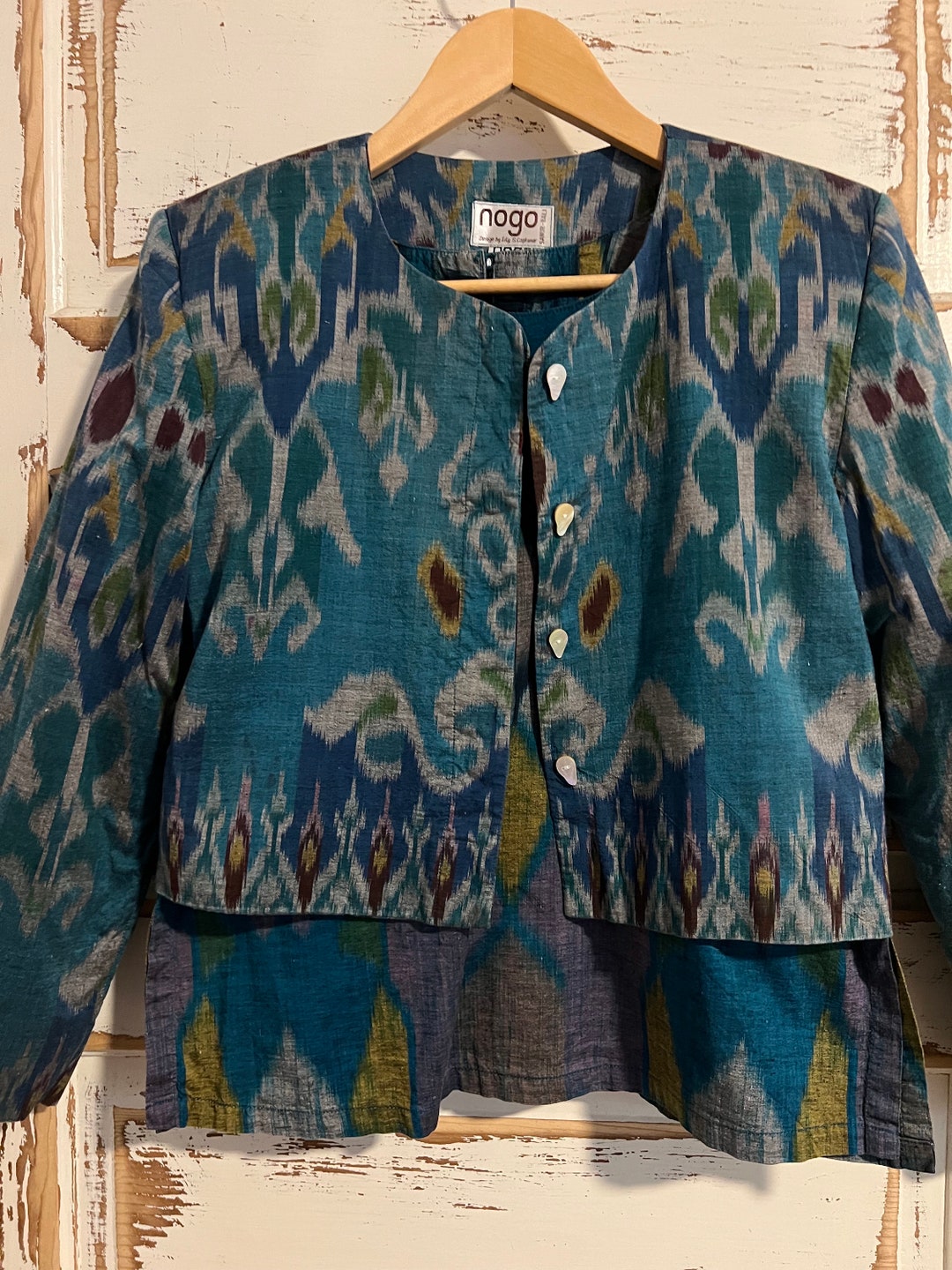 Bali Silk Ikat Jacket & Blouse Set - Etsy