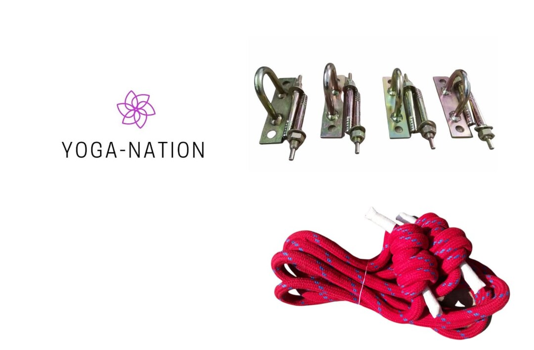 Yoga Ropes With Hooks (set of 4 Ropes-2 Long 2 Small + Hook Set of 4 ...