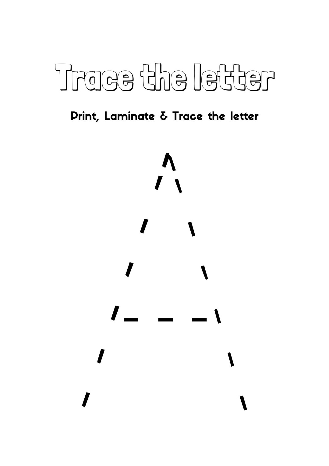 Trace the Letter Worksheet A-Z - Etsy