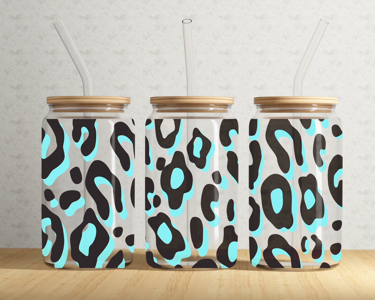 Leopard Print Full Wrap Libbey Glass Shaped 16 Oz Can Glass Etsy
