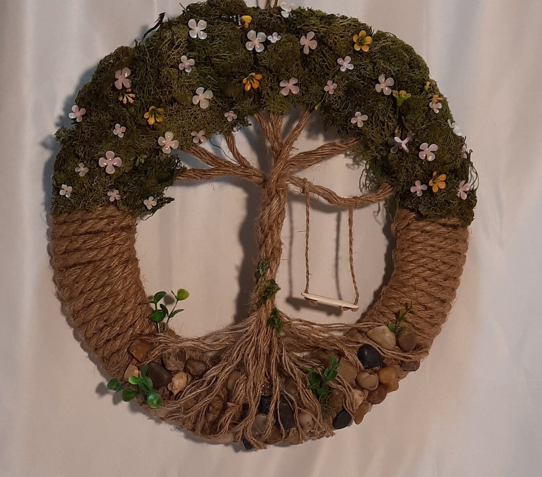 Mothers Gift, Tree of Life Wreath for Year-round Decor, Unique Wreath ...