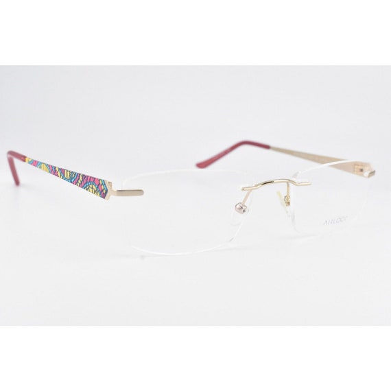 Airlock Eyeglasses Frame Shattered 204 710 Gold Rimle… - Gem