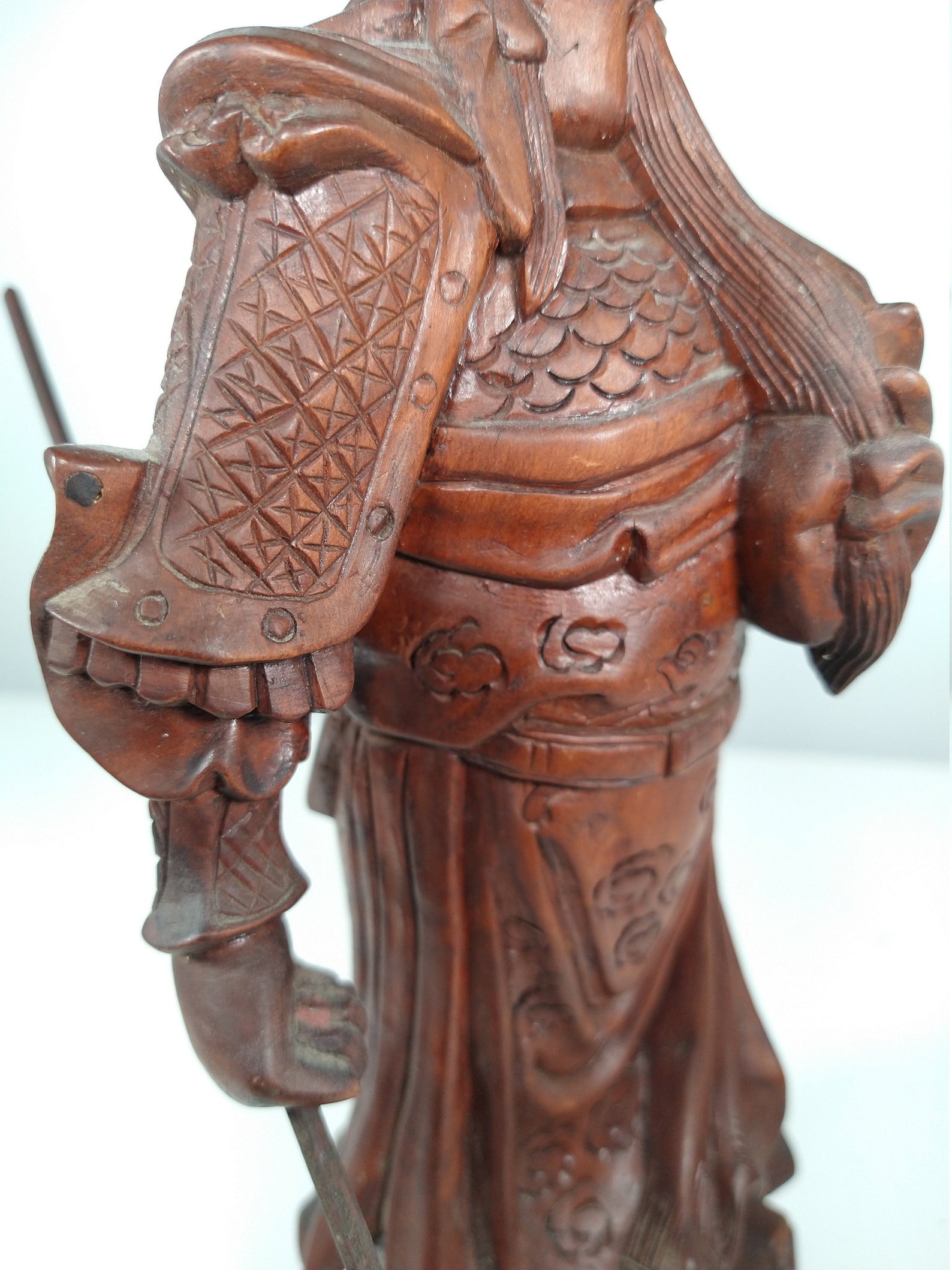 Vintage Kwan Yu Wood Statue - Etsy